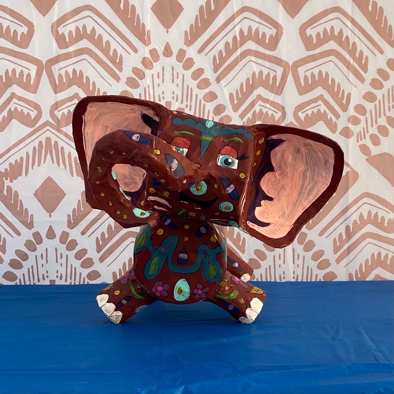 ROUGE DARK RED PAPER MACHE ELEPHANT | Technicolor Elephant Studios