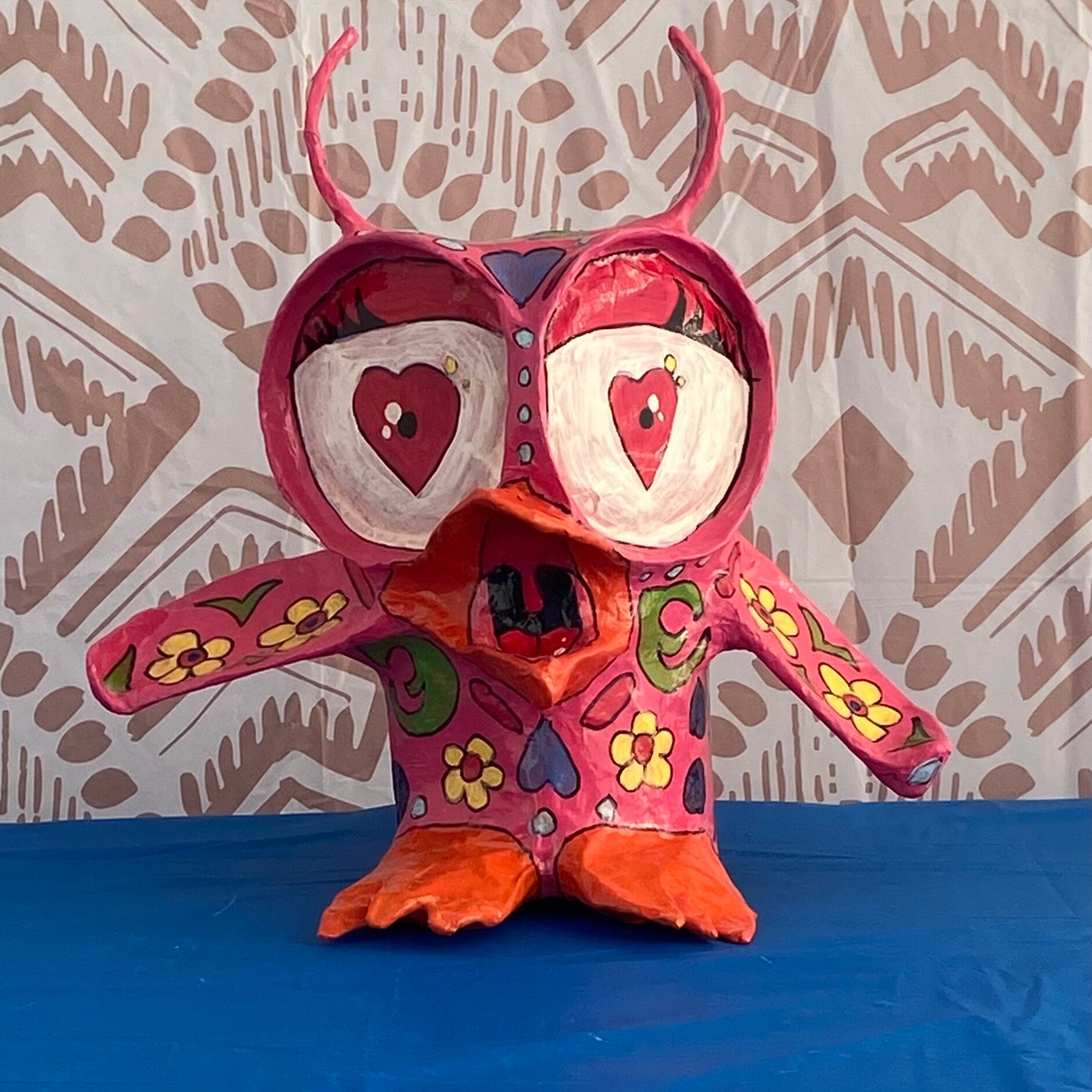 LOVE PUNCH PINK PAPER MACHE OWL | Technicolor Elephant Studios