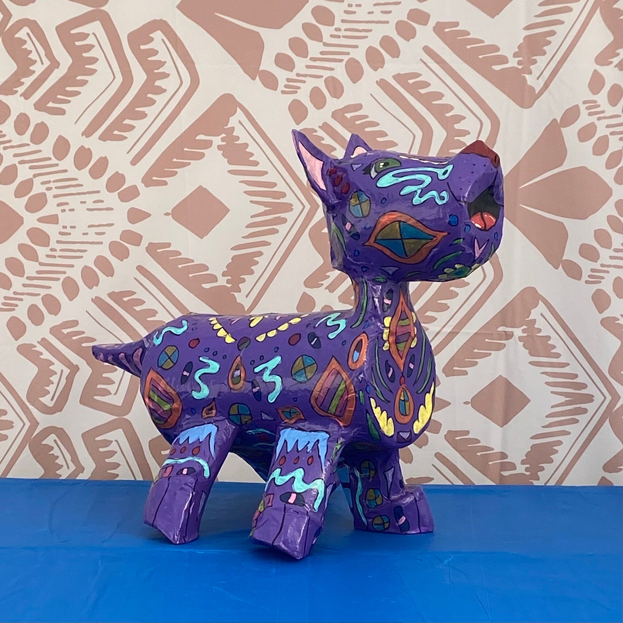 FULL OF SPUNK PURPLE PAPER MACHE DOG | Technicolor Elephant Studios